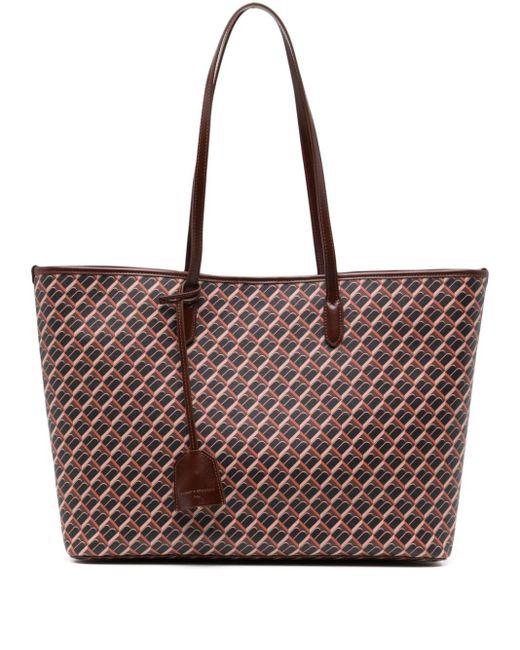 Tammy & Benjamin Monogram-pattern Tote Bag in Brown | Lyst