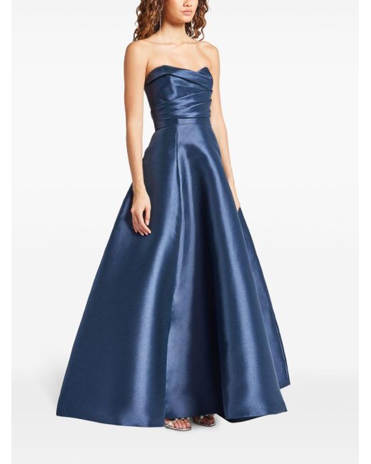 Amsale Mikado Gown in Blue | Lyst