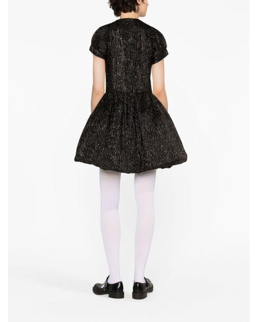 Simone Rocha Metallic Cloqué Minidress In Black Lyst
