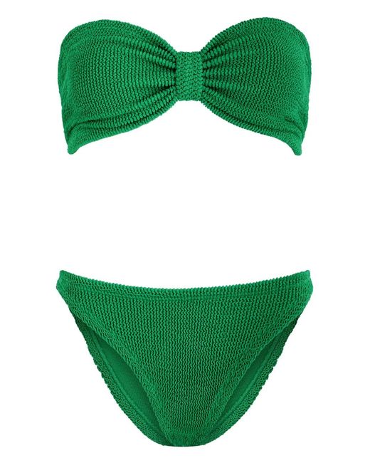 Hunza G Jean Textured Bikini in Green | Lyst UK