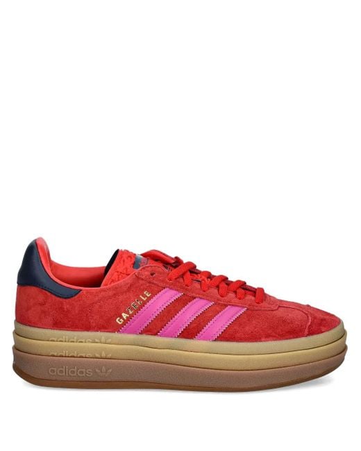 adidas Gazelle Bold Suede Platform Sneakers in Red | Lyst