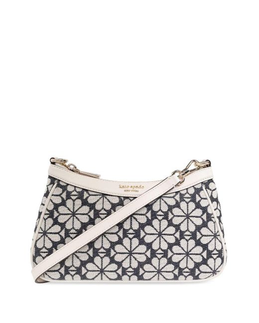 Kate Spade Floral Jacquard Crossbody Bag in Gray | Lyst