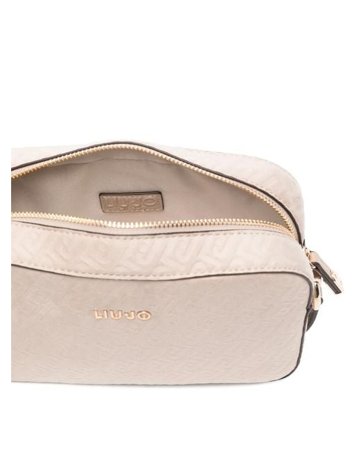 Liu Jo Logo-Debossed Cross Body Bag in Natural | Lyst UK