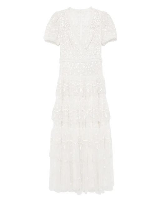 Needle & Thread Layered Lace Ankle Gown in White | Lyst