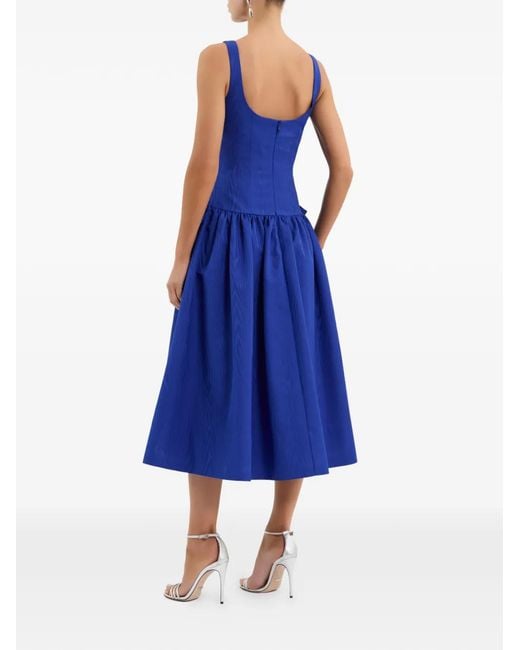 Rebecca Vallance Teles Bow-Embellished Midi Dress in Blue | Lyst UK