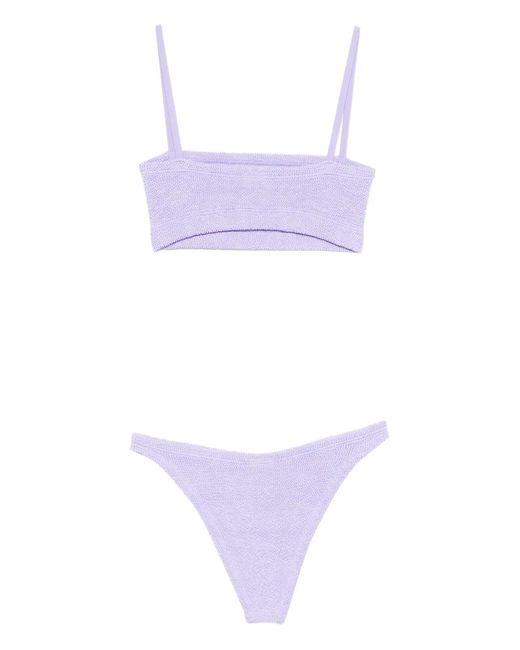 Hunza G Gigi Square-Neck Bikini in Purple | Lyst