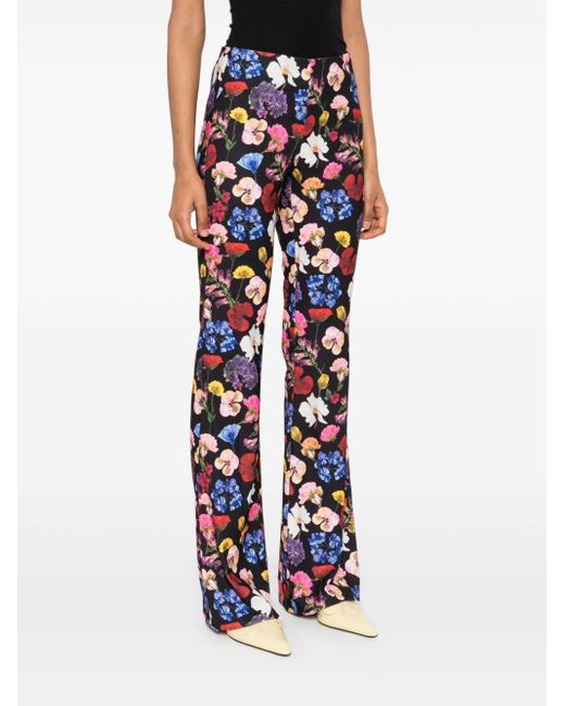 Alice + Olivia Rmp Bootcut Trousers in Blue | Lyst
