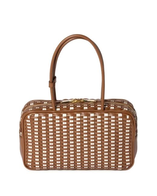 Miu Miu Bea Woven-Effect Tote Bag in Brown | Lyst