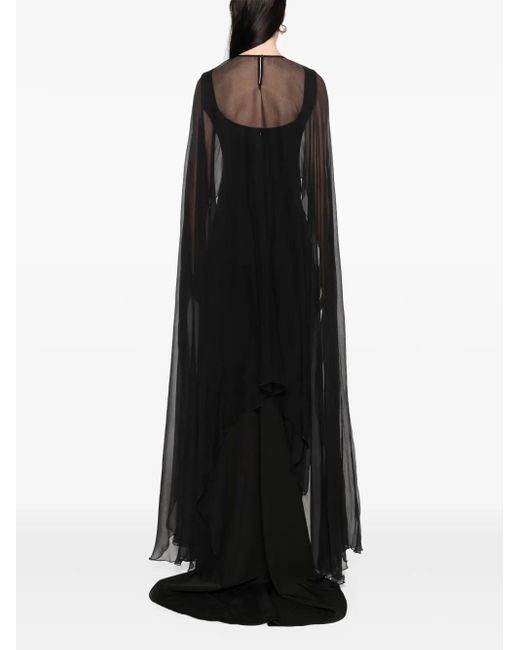 Atu Body Couture Detachable-Cape Maxi Dress in Black | Lyst