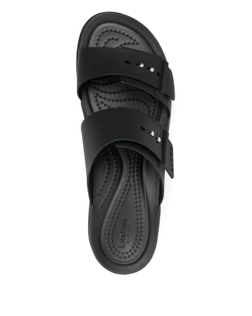 Crocs™ Brooklyn Platform Double-Buckle Sandals in Black | Lyst UK