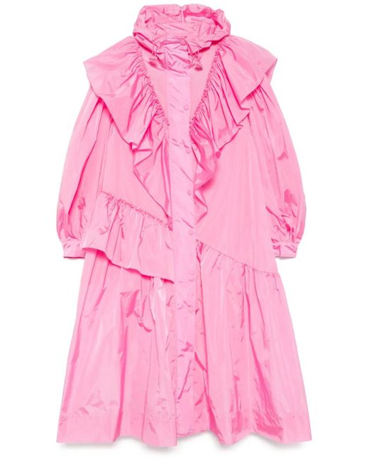 Simone Rocha Ruffle-Details Parka Coat in Pink | Lyst