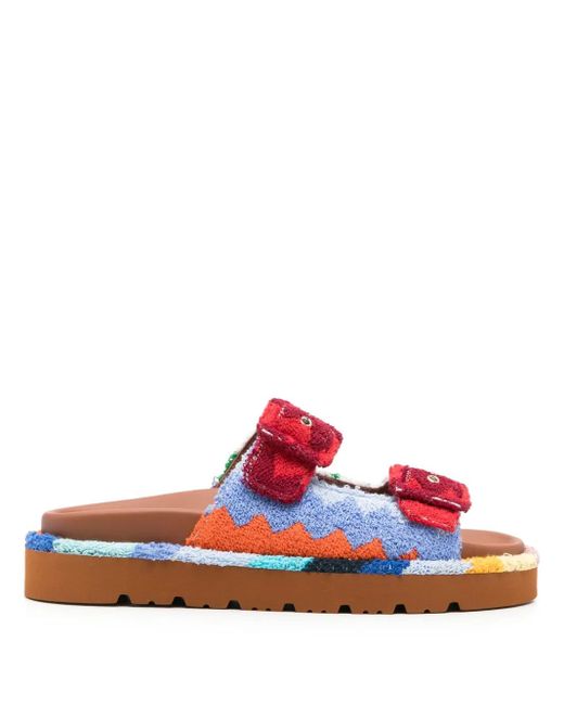 Missoni Towelling Sandals in Red | Lyst