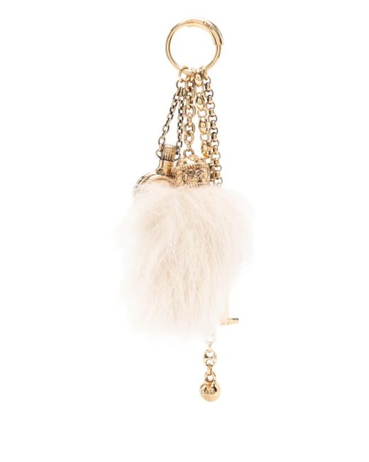 Chloé Fur Charm in White | Lyst UK