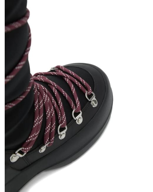 Moon Boot Luna Lace-Up Boots in Black | Lyst UK