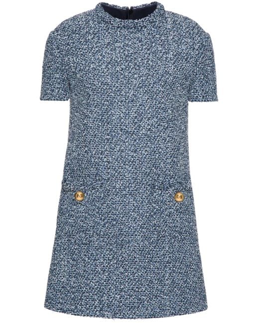 Valentino Garavani Tweed Denim Mini Dress in Blue | Lyst