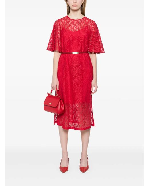 Max Mara Elettra Midi Dress in Red | Lyst