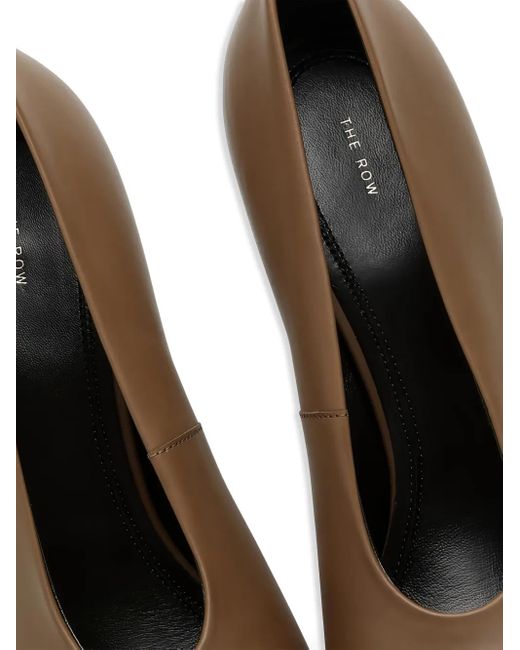 The Row 90Mm Leather Pumps in Brown | Lyst
