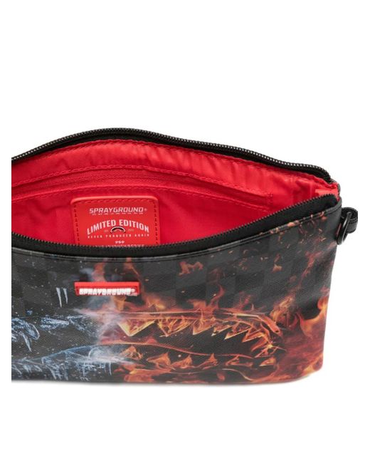 Sprayground Fire & Ice Shark Cross Body Bag in Grey | Lyst UK