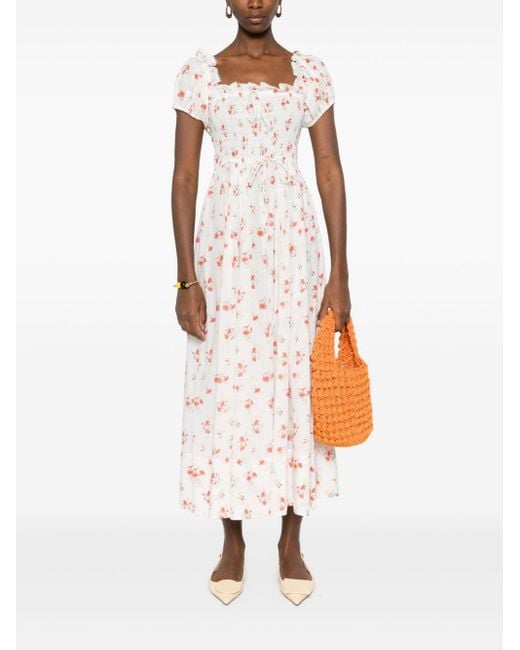 Doen Stanza Midi Dress in Natural | Lyst