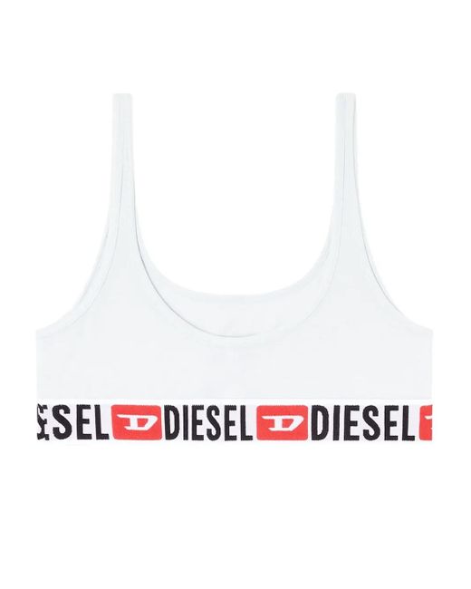 DIESEL Ufsb Oriba Logo Detail Bra in White | Lyst UK