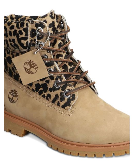 Timberland 6' Premium Leopard-Print Boots in Brown | Lyst UK