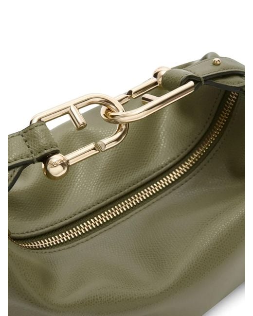 Furla Textured Arch Shoulder Bag in Green | Lyst UK
