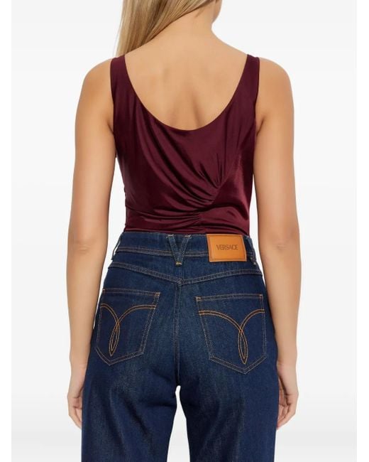 Versace Embellished Top in Red | Lyst UK