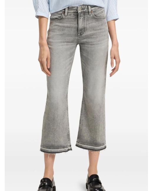 BOSS Kick-Flare Frayed Jeans in Grey | Lyst UK