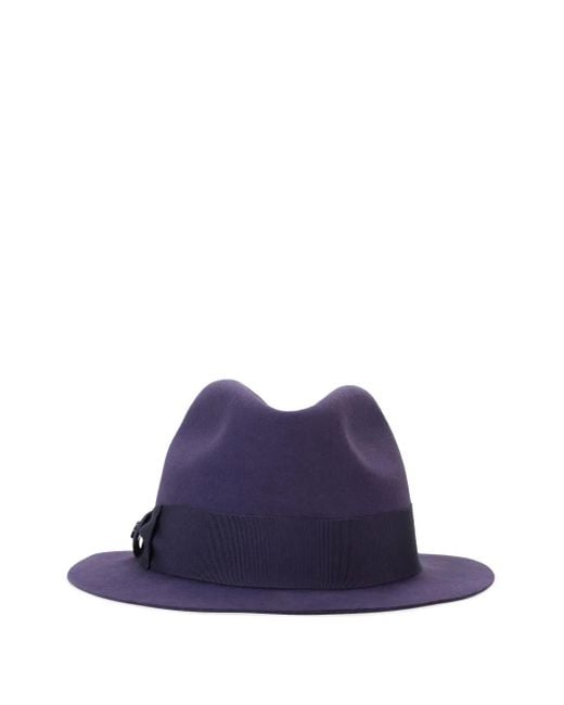 Loro Piana Cashmere Felt Fedora Hat in Blue | Lyst