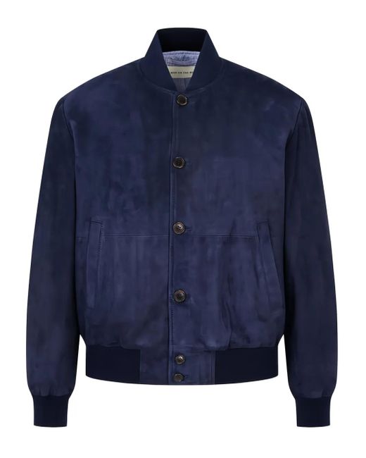 MAN ON THE BOON. Suede Bomber Jacket in Blue for Men | Lyst