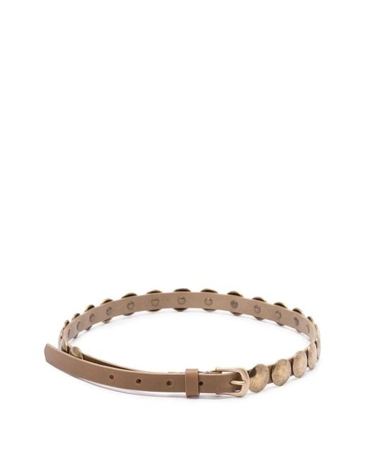 Golden Goose Studs-embellishment Leather Belt in Brown | Lyst UK