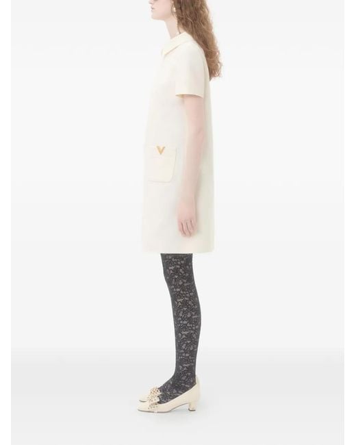 Valentino Garavani Vgold Pocket Mini Dress in White | Lyst UK