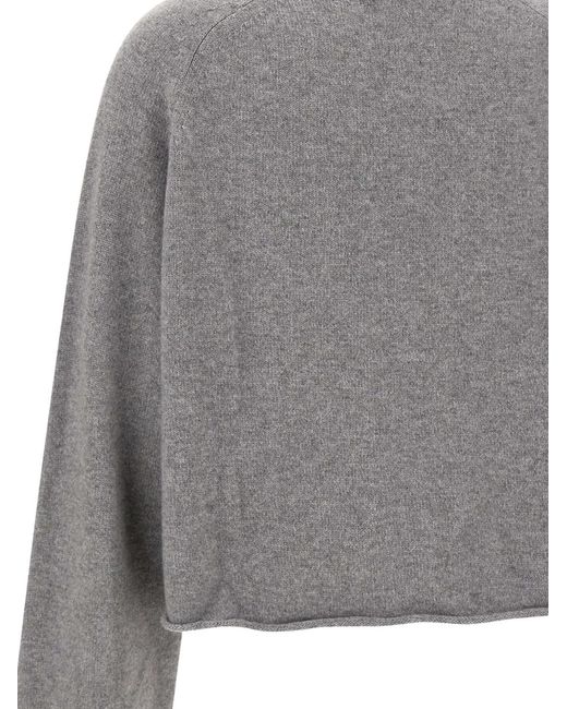 Laneus Raw-Cut Cropped Cardigan in Grey | Lyst UK