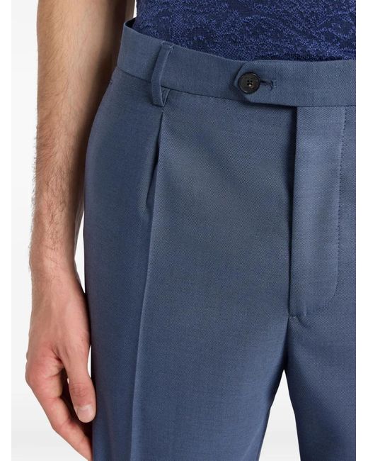 Etro Wool Trousers in Blue for Men | Lyst UK