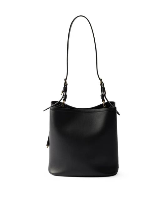 Prada Medium Leather Shoulder Bag in Black | Lyst
