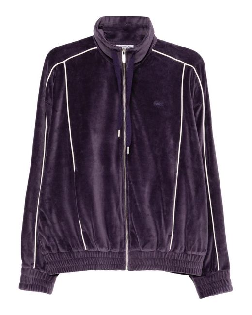 Lacoste Zip-Up Velour Jacket in Purple | Lyst UK