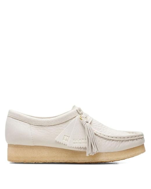 Clarks Wallabee Nubuck" Loafers in White | Lyst
