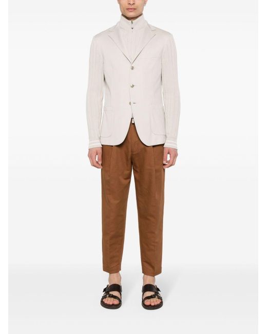 Eleventy Layered Knit-Panels Blazer in Natural for Men | Lyst