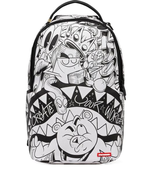 Sprayground Graphic-Print Backpack in Grey | Lyst UK