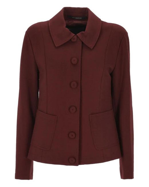 EMMA & GAIA Button-Up Jacket in Purple | Lyst UK