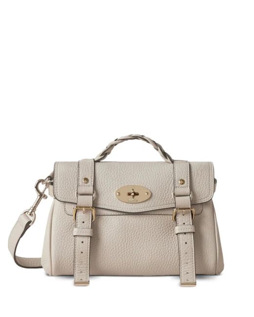 Mulberry Mini Alexa Braided-Handle Buckle Bag in Natural | Lyst UK