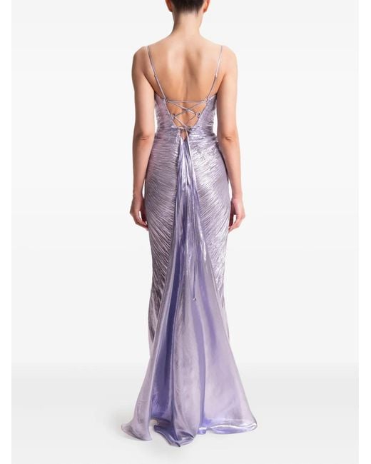 Maria Lucia Hohan Sara Metallic-Effect Maxi Dress in Purple | Lyst UK
