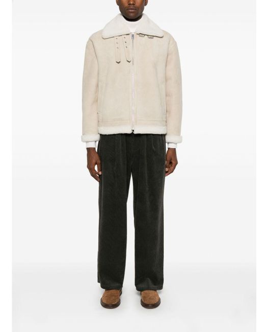 Arma Shearling-Trim Jacket in Natural for Men | Lyst