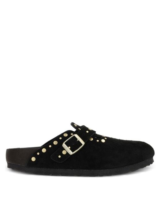 Birkenstock Boston Rivet Border Mules in Black | Lyst