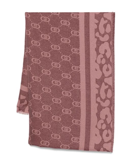 Liu Jo Monogram-Logo Scarf in Purple | Lyst UK
