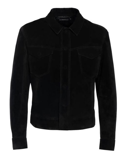 Tom Ford Chest-Pocket Leather Shirt in Black for Men | Lyst UK