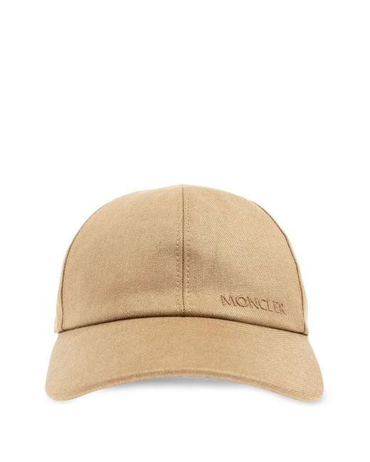Moncler Linen-blend Cap in Natural for Men | Lyst