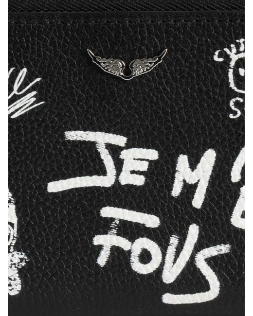 Zadig & Voltaire Mini Zv Arty Tag Wallet in Black | Lyst UK