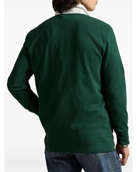 Polo Ralph Lauren The Iconic Rugby Long-Sleeves Polo Shirt in Green for Men | Lyst
