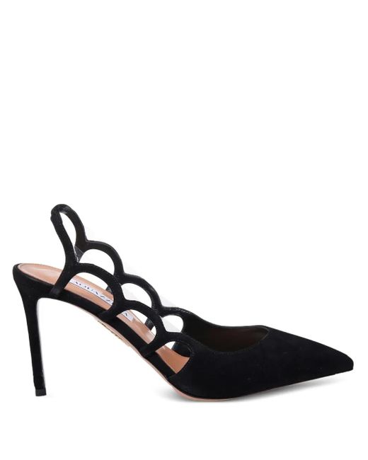 Aquazzura Slingback Cut-Out Pumps in Black | Lyst